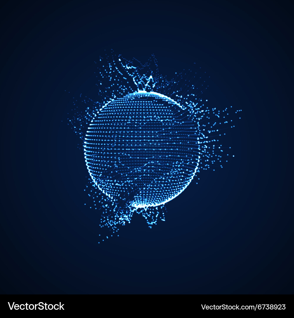 3d illuminated distorted sphere Royalty Free Vector Image