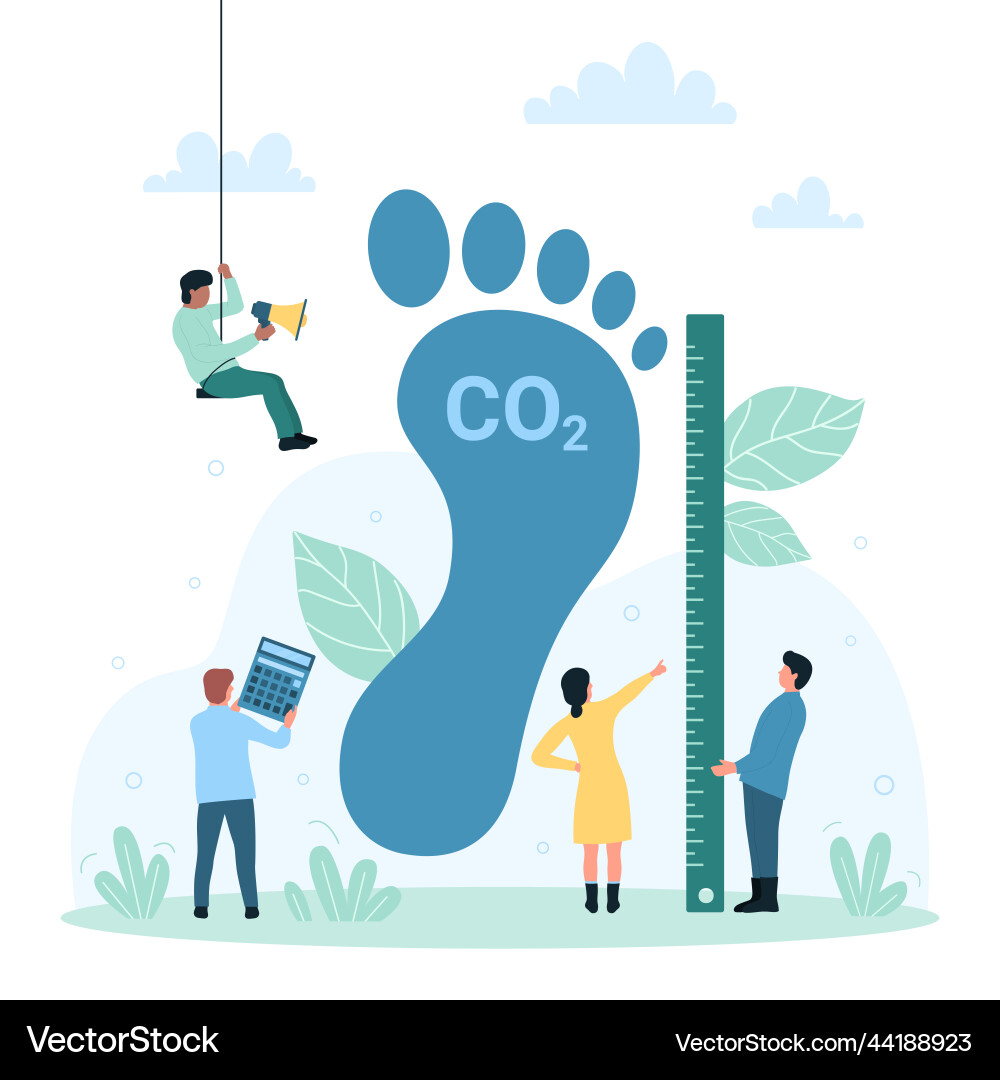 Carbon footprint pollution environmental effect Vector Image
