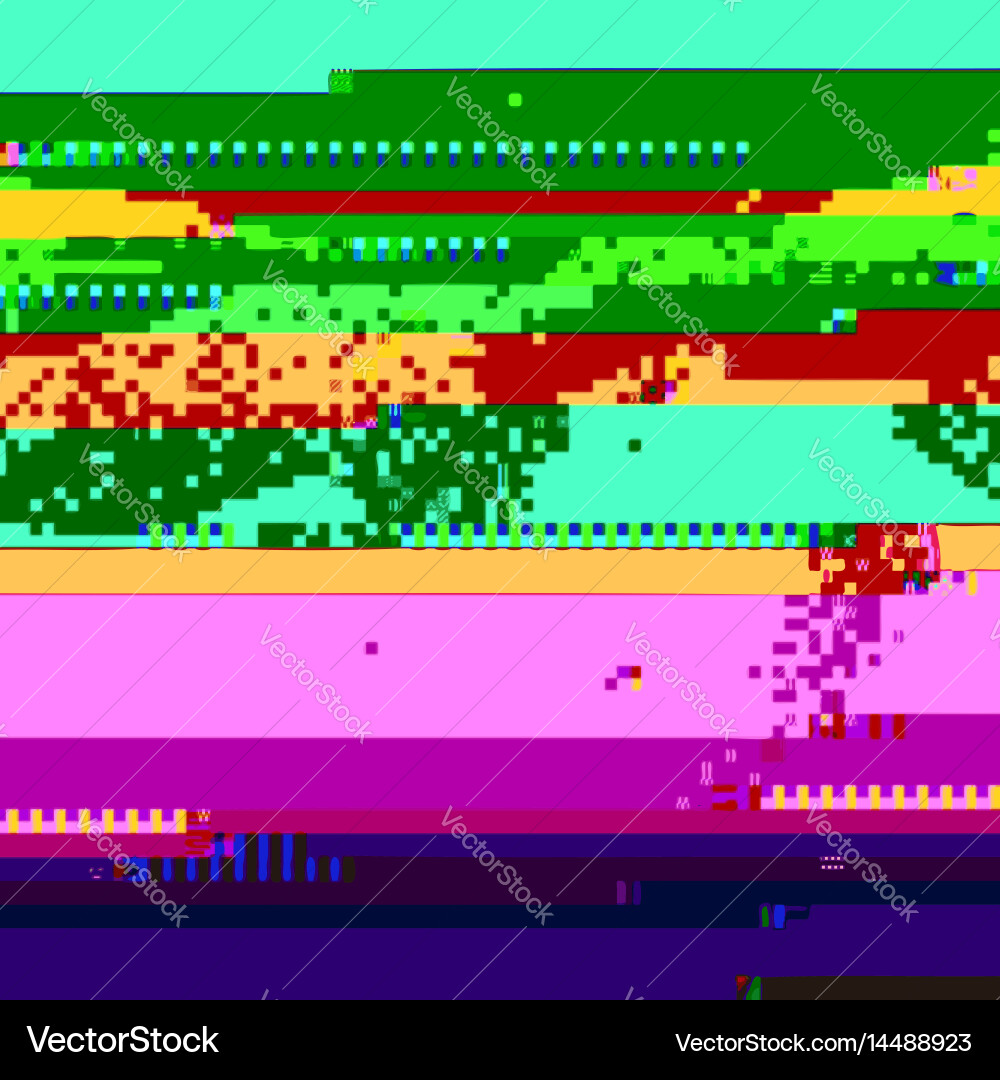 Colorful glitch art background Royalty Free Vector Image