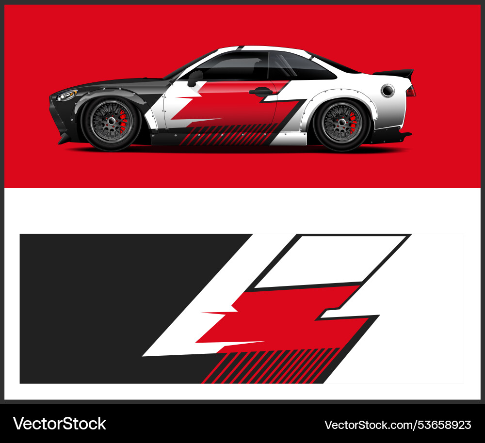 Custom car wrap pattern design Royalty Free Vector Image