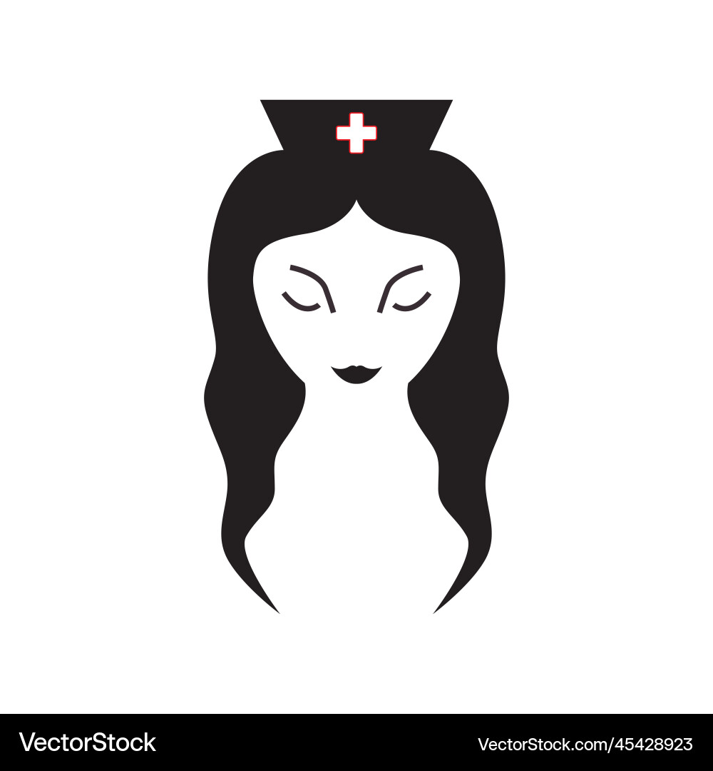 Female nurse icon logo Royalty Free Vector Image
