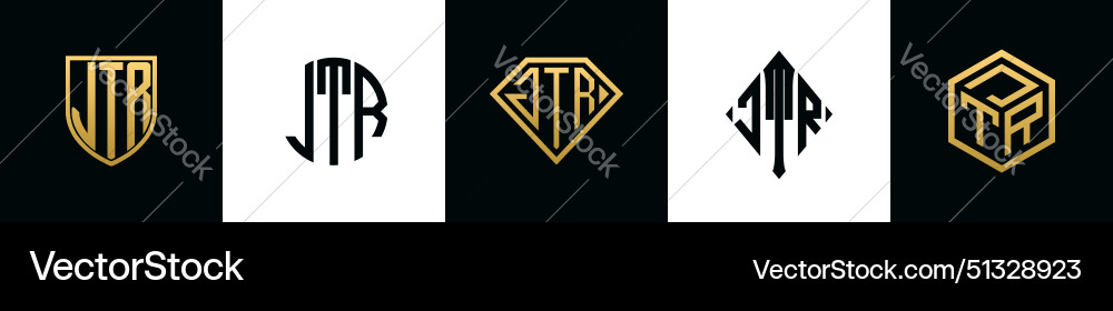 Initial letters jtr logo designs bundle Royalty Free Vector