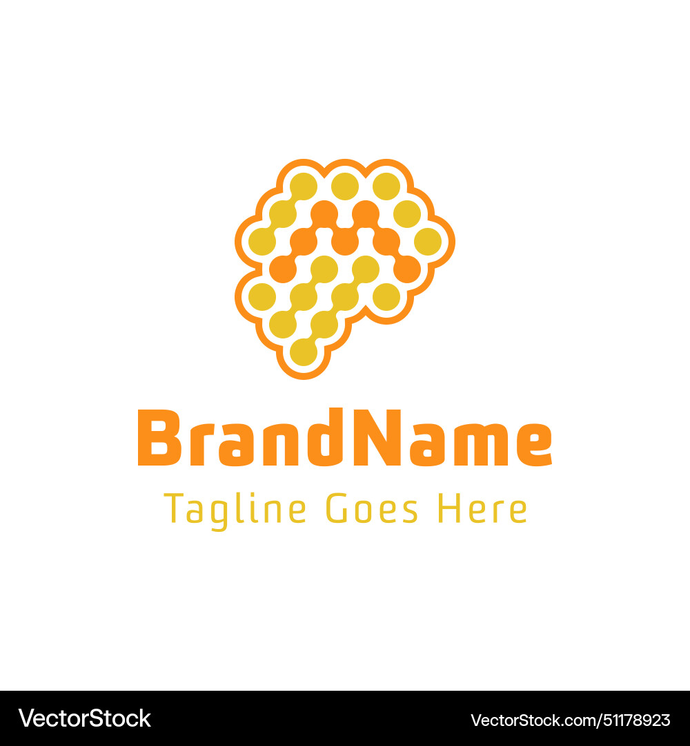 Letter m brain wave logo for business related Vector Image