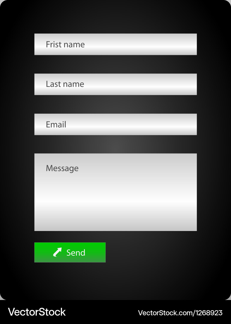 Message form Royalty Free Vector Image - VectorStock