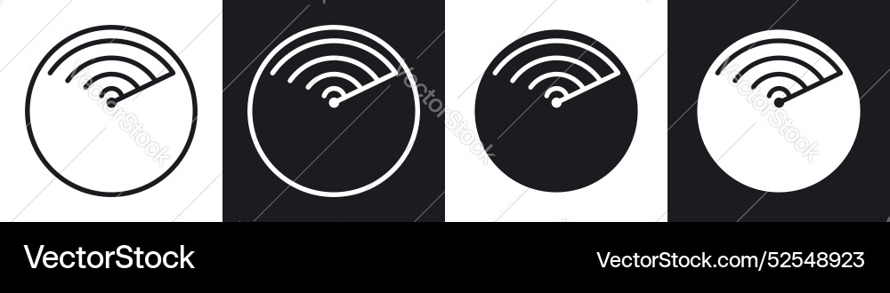 Radar thin line icon set Royalty Free Vector Image