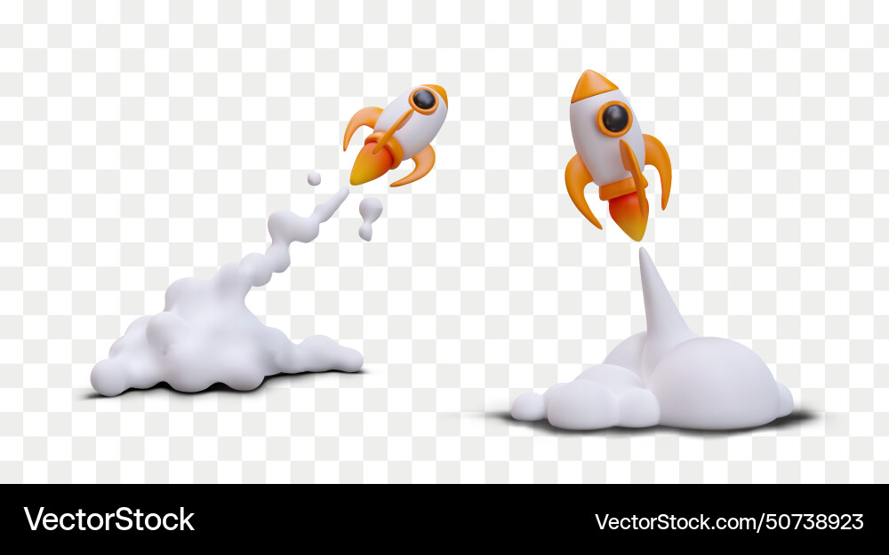 Space rocket launch isolated image creative idea Vector Image