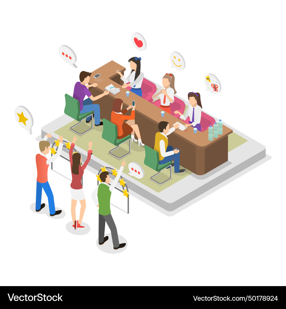 3d isometric flat of kpop idol Royalty Free Vector Image