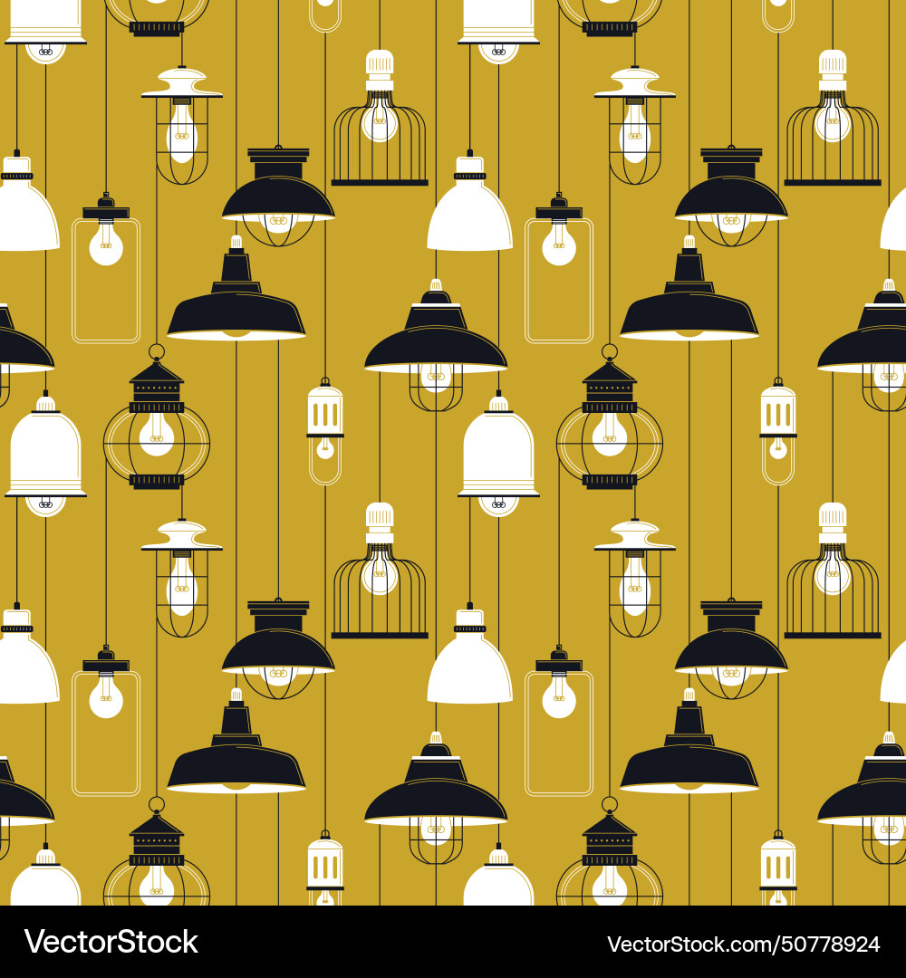 Ceiling lamp seamless pattern Royalty Free Vector Image