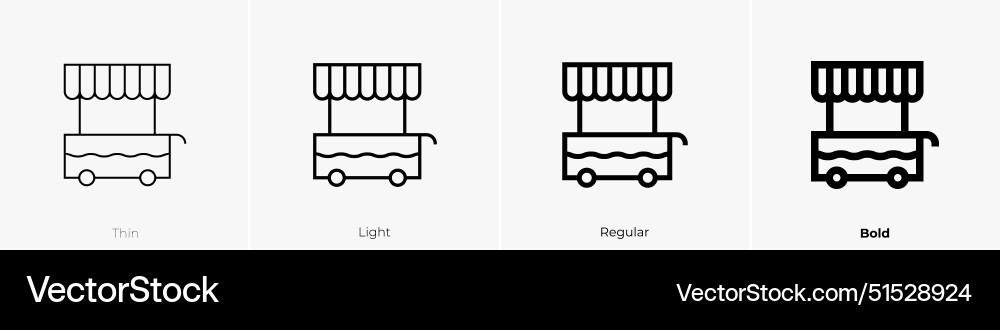 Food cart icon thin light regular and bold style Vector Image