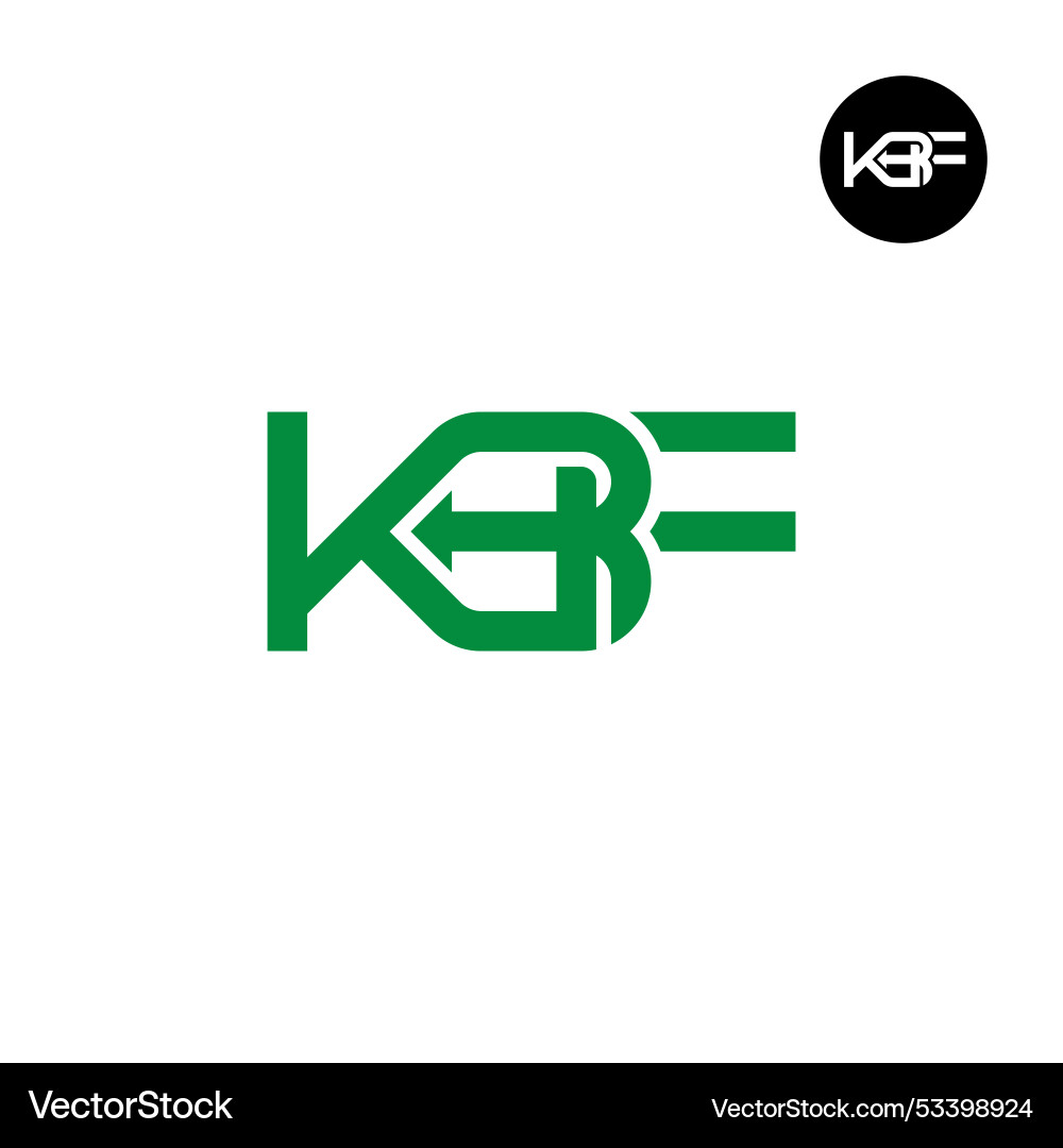 Kbf logo letter monogram design Royalty Free Vector Image