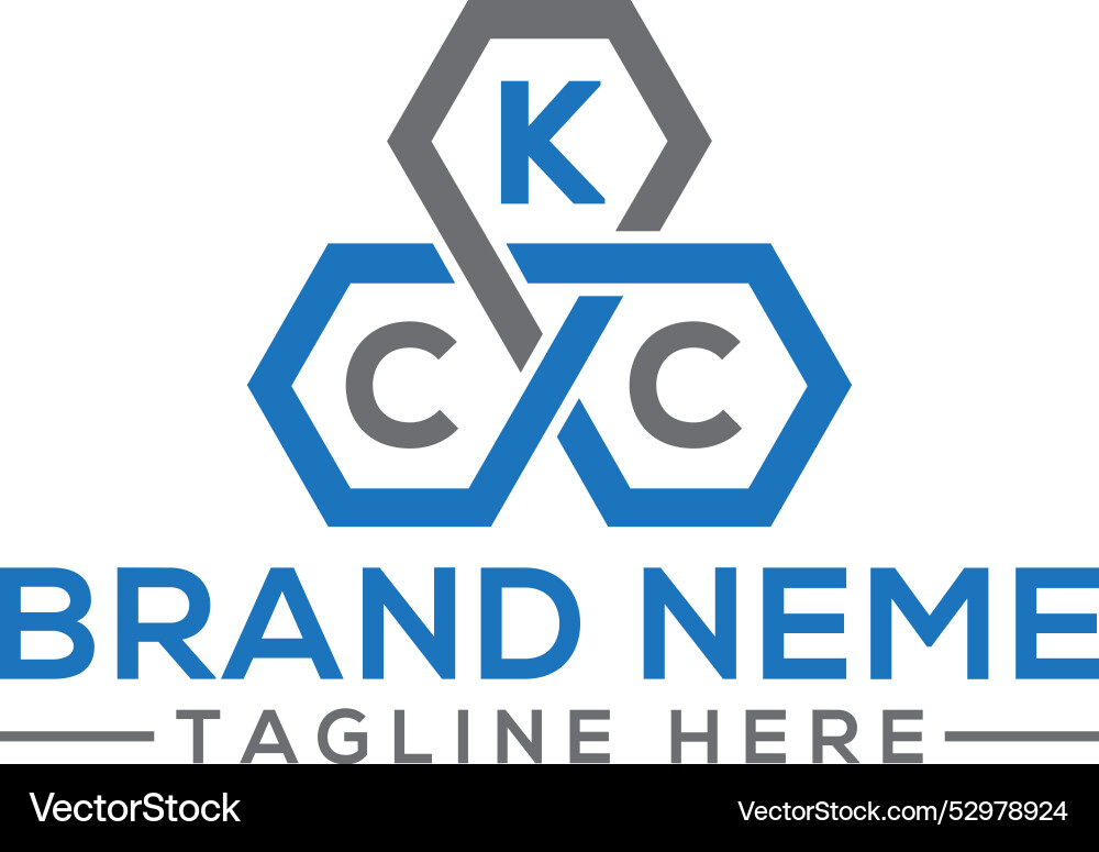 Kcc initial logo design template Royalty Free Vector Image