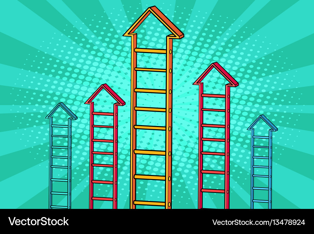 Staircase arrow graph growth Royalty Free Vector Image