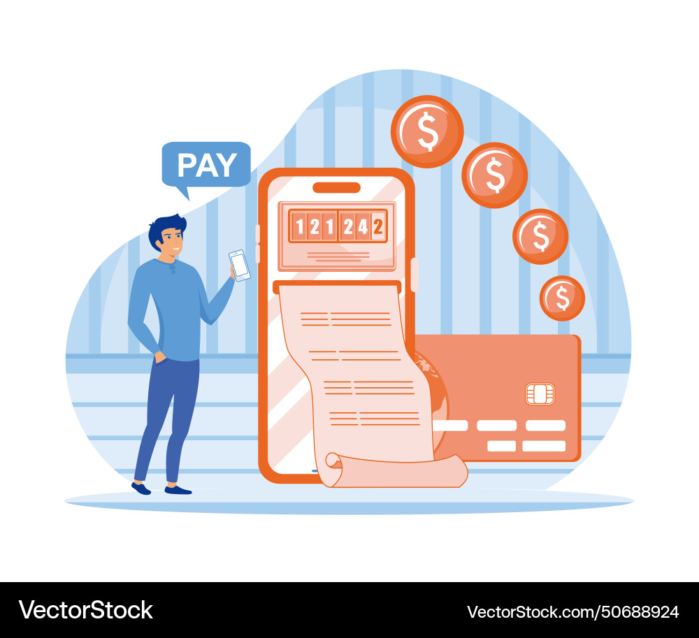 Utility bills concept online payment and digital Vector Image