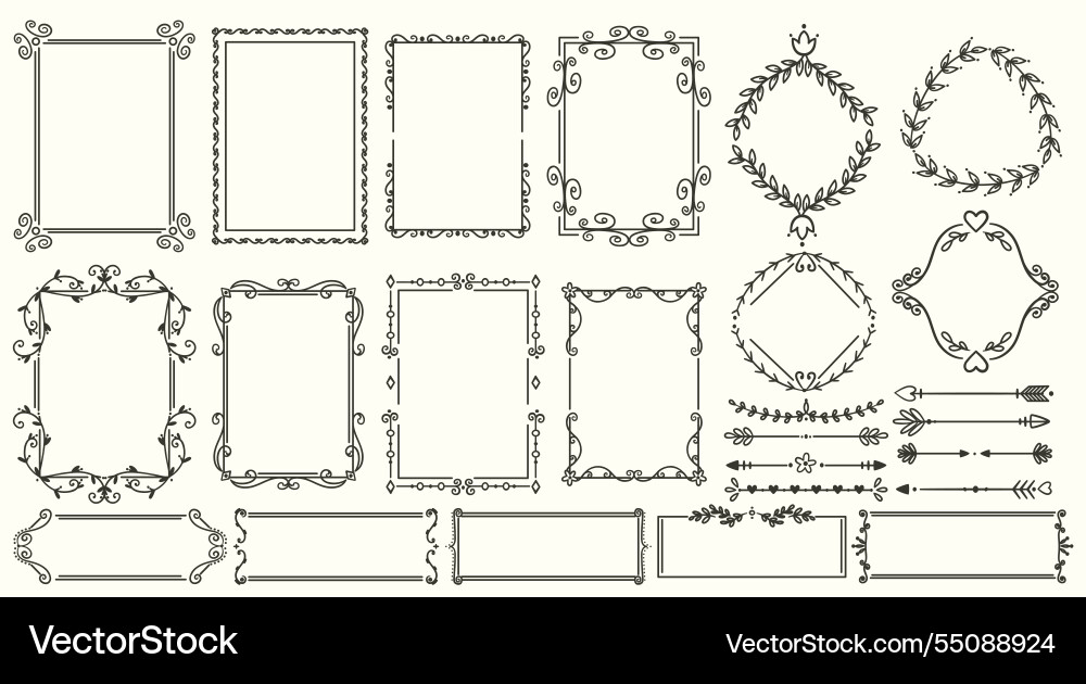 Vintage frames elegant retro borders old books Vector Image