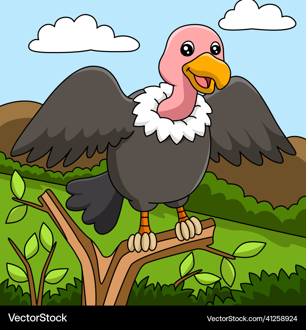 Vulture cartoon colored Royalty Free Vector Image