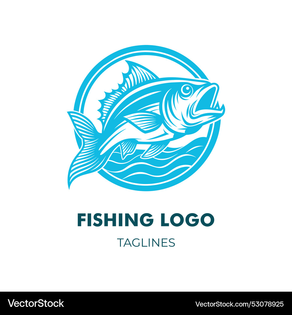 A vibrant fishing logo Royalty Free Vector Image