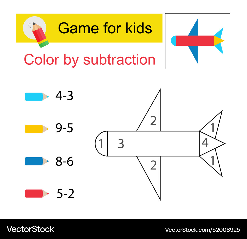 Coloring pages color by subtraction Royalty Free Vector