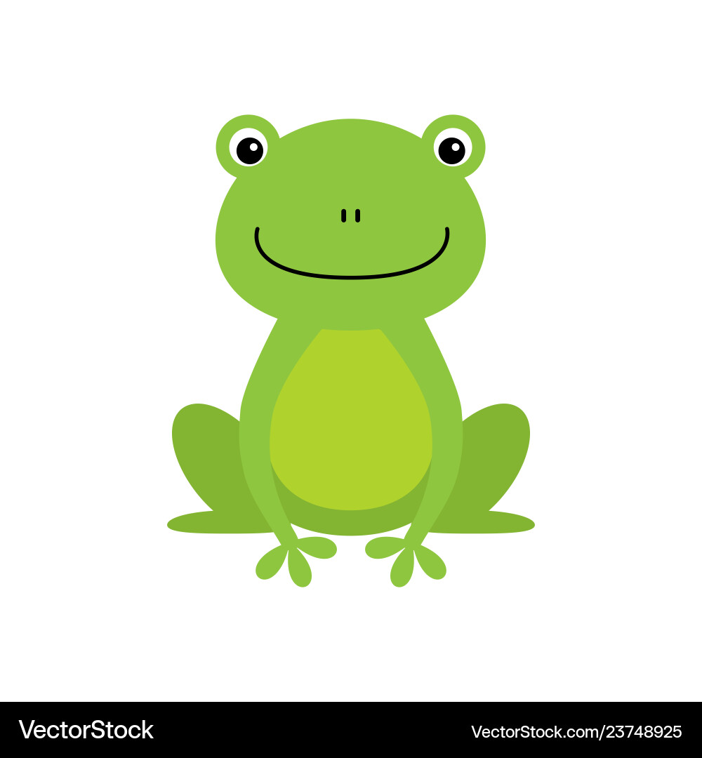 Cute green frog cartoon character isolated Vector Image