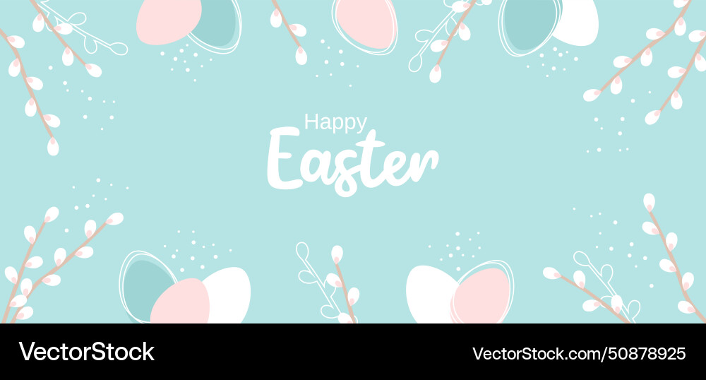 Easter banner with typography and a frame Vector Image