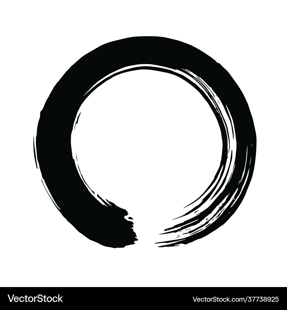Enso zen circle brush art Royalty Free Vector Image