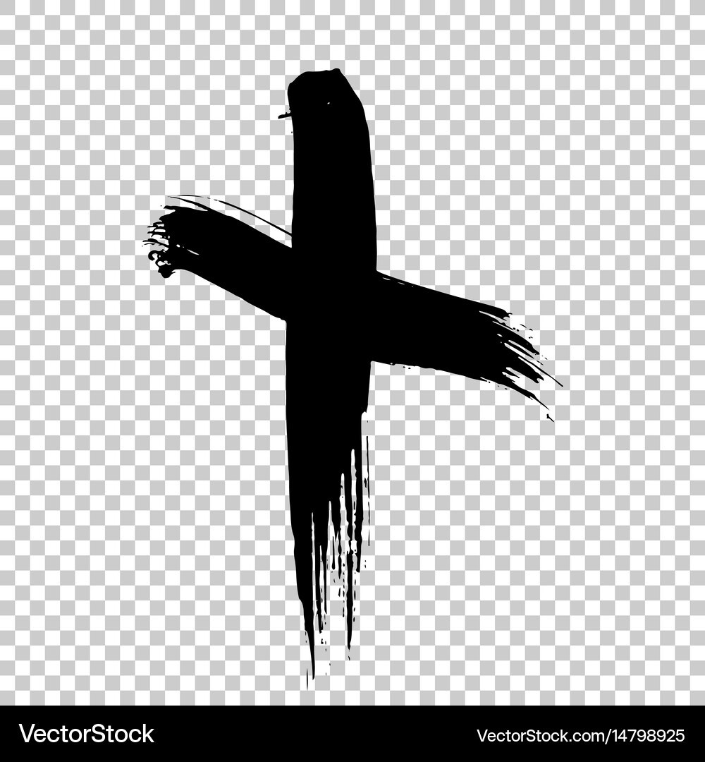 Grunge Cross Brushstroke Royalty Free Vector Image