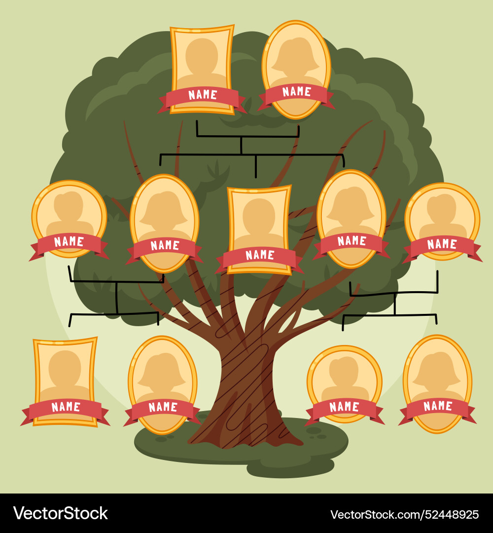 Hand drawn family tree diagram Royalty Free Vector Image