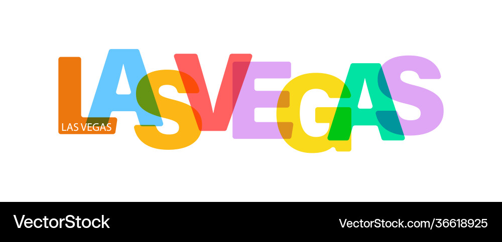 Las vegas lettering on a white background design Vector Image