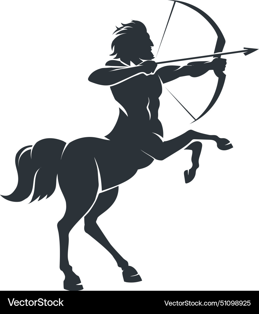 Mythological creature centaurus silhouette Vector Image