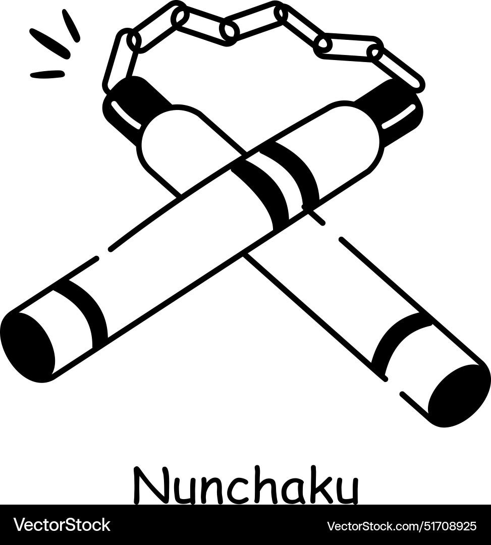 Nunchaku Royalty Free Vector Image - VectorStock