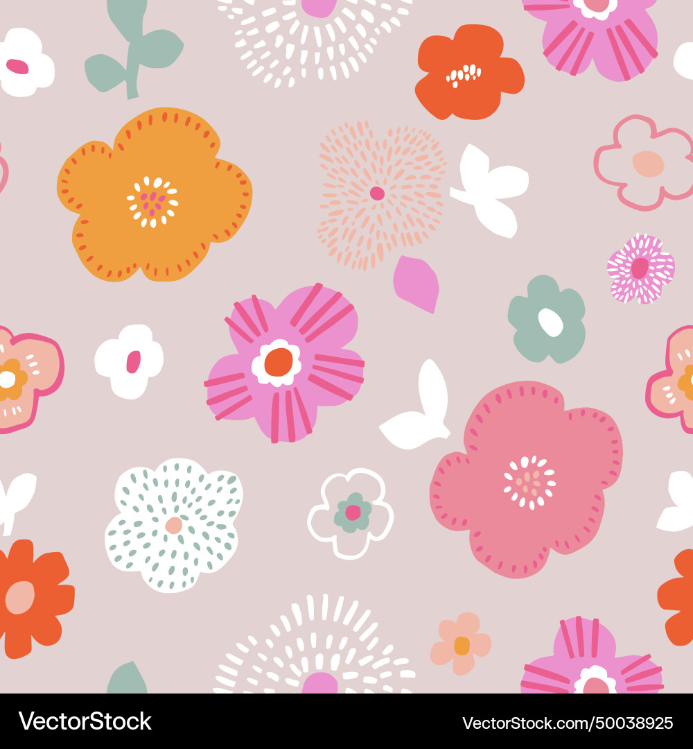 Seamless floral pattern with pastel colorful Vector Image
