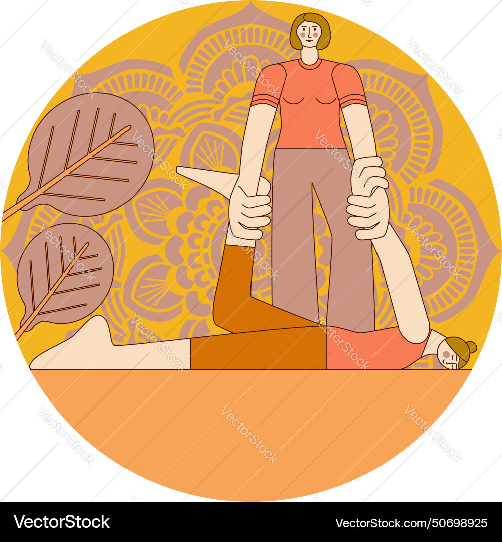 Shiatsu full body massage concept Royalty Free Vector Image