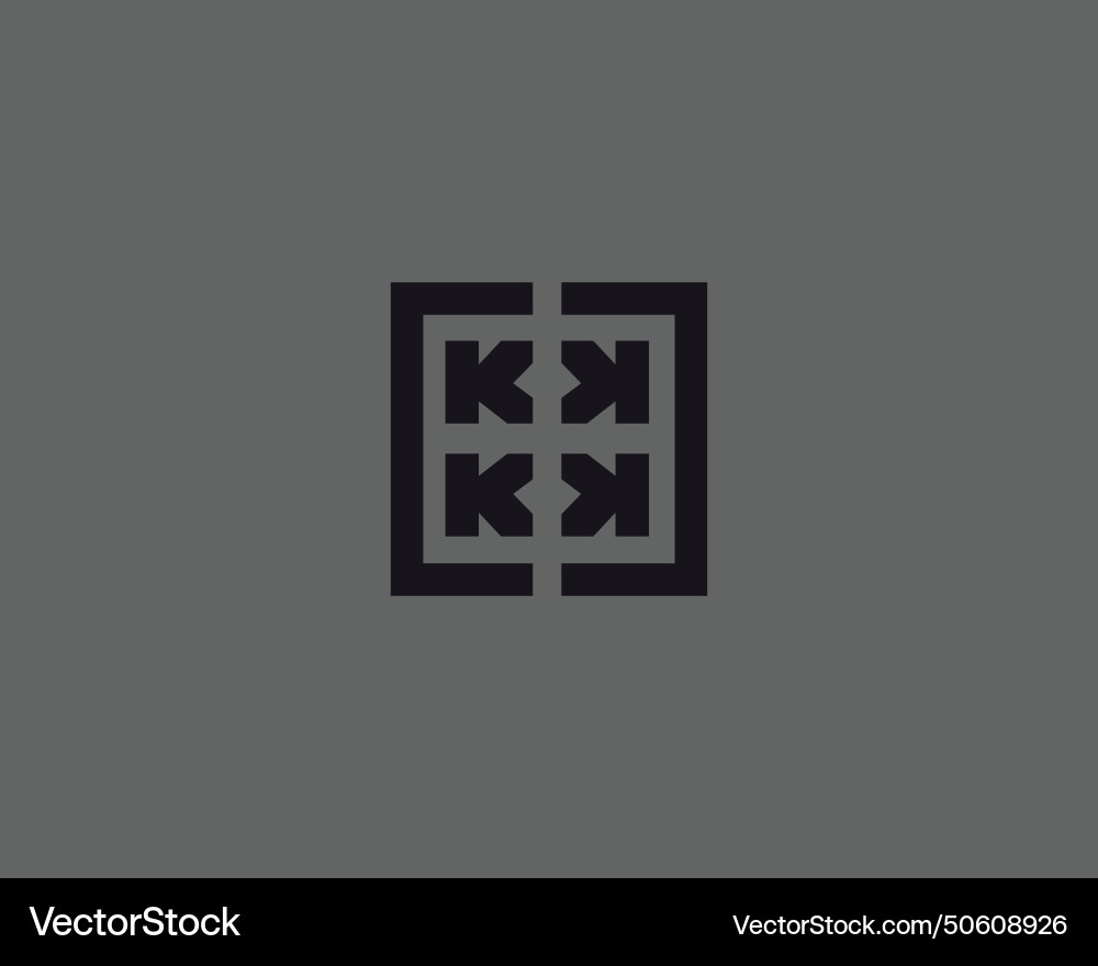 Creative logo from letters k monogram Royalty Free Vector