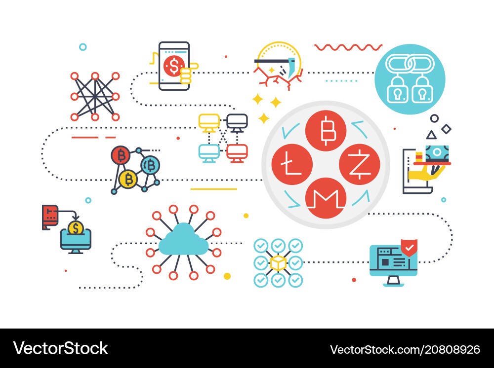 Cryptocurrency concept Royalty Free Vector Image