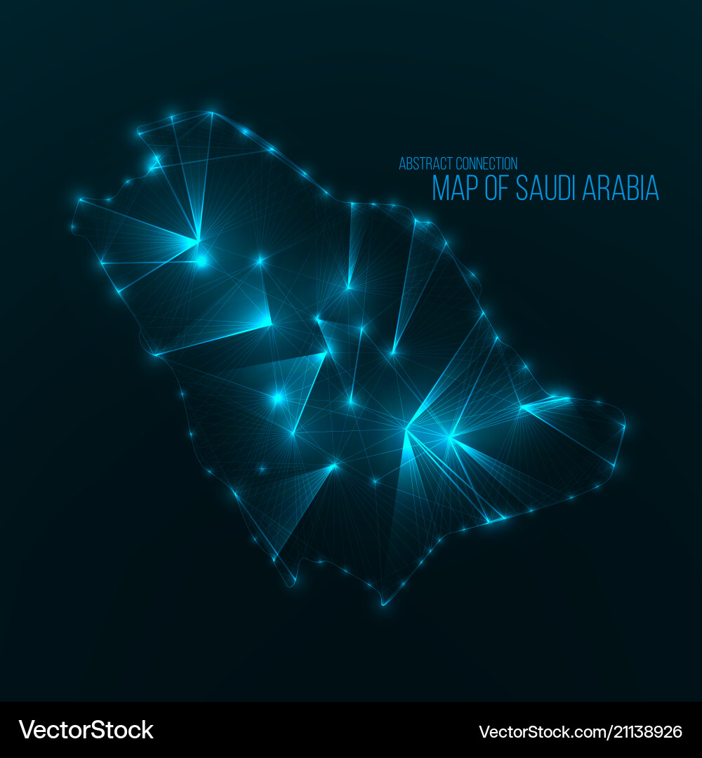 Digital web map of saudi Royalty Free Vector Image