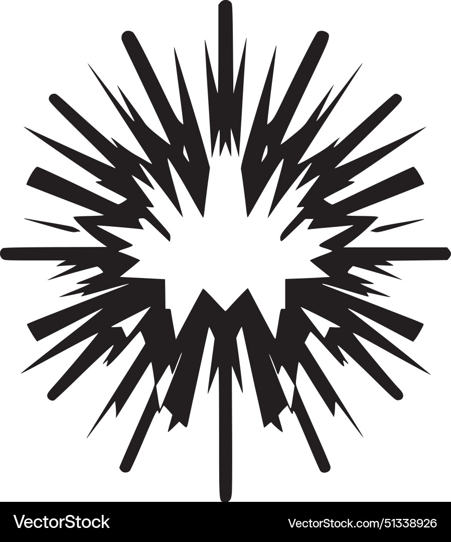 Explosion - black and white Royalty Free Vector Image