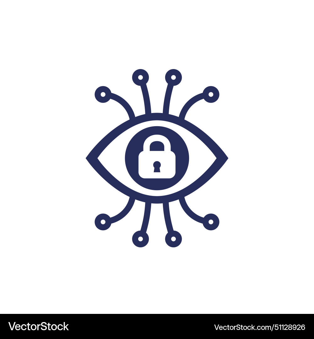 Eye and lock privacy protection icon Royalty Free Vector