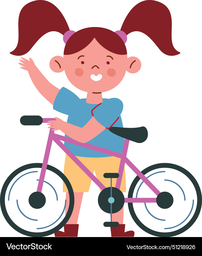 Girl riding bicycle Royalty Free Vector Image - VectorStock