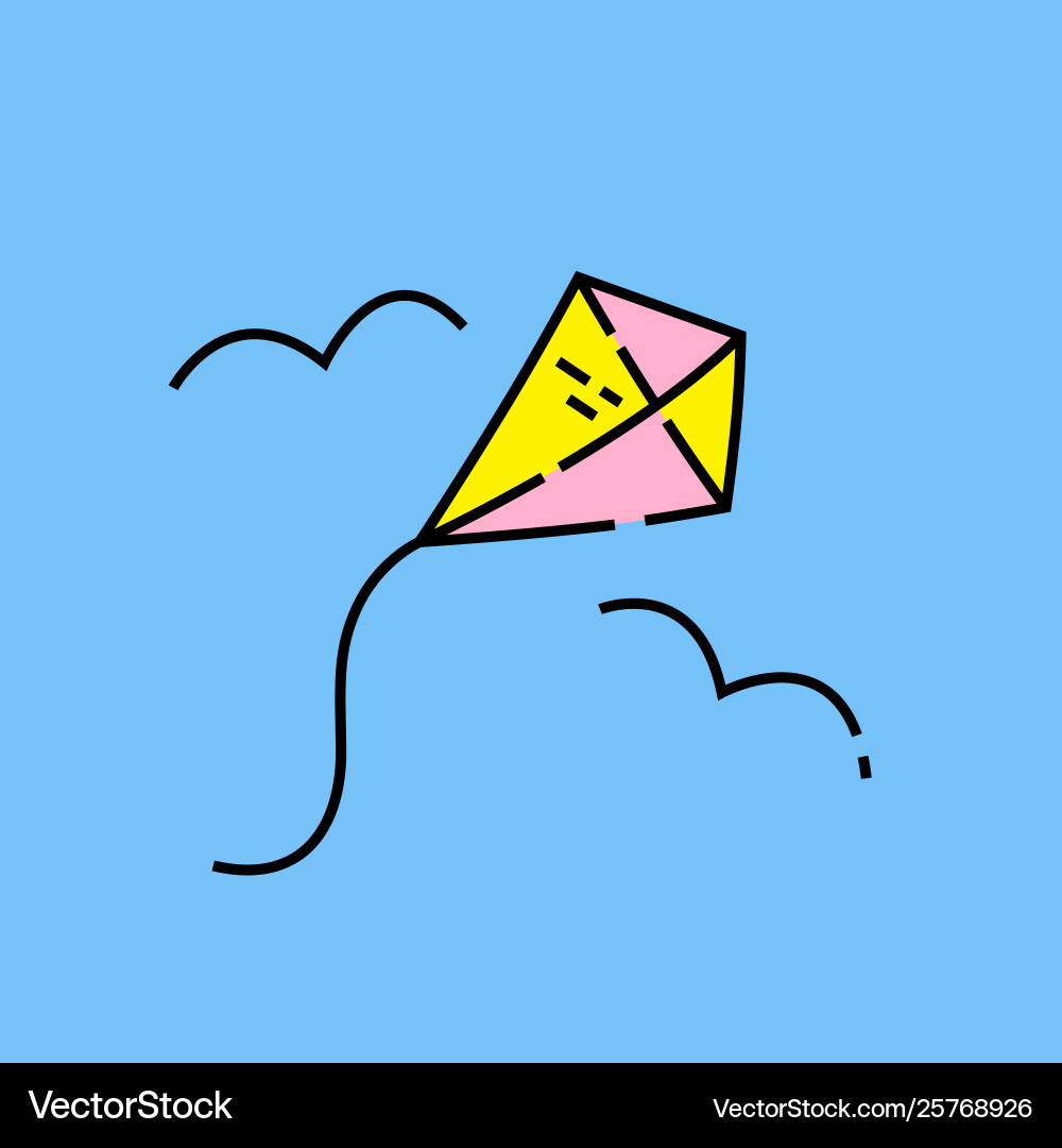 Kite line icon Royalty Free Vector Image - VectorStock