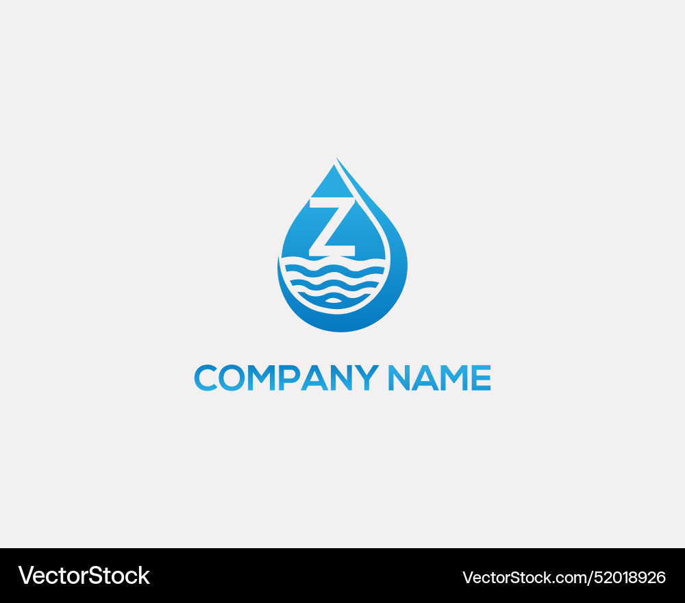 Letter z water drop logo design – Royalty-Free Vector | VectorStock