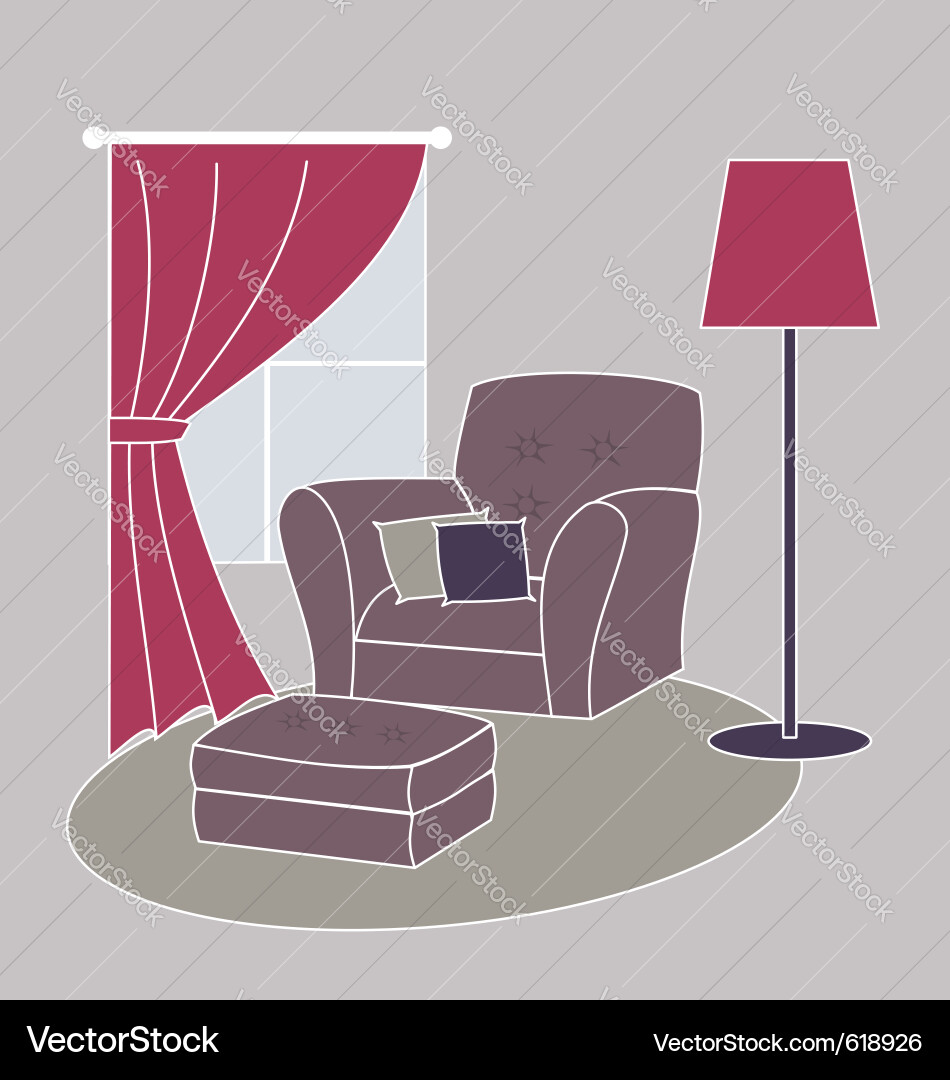 Living room corner Royalty Free Vector Image - VectorStock