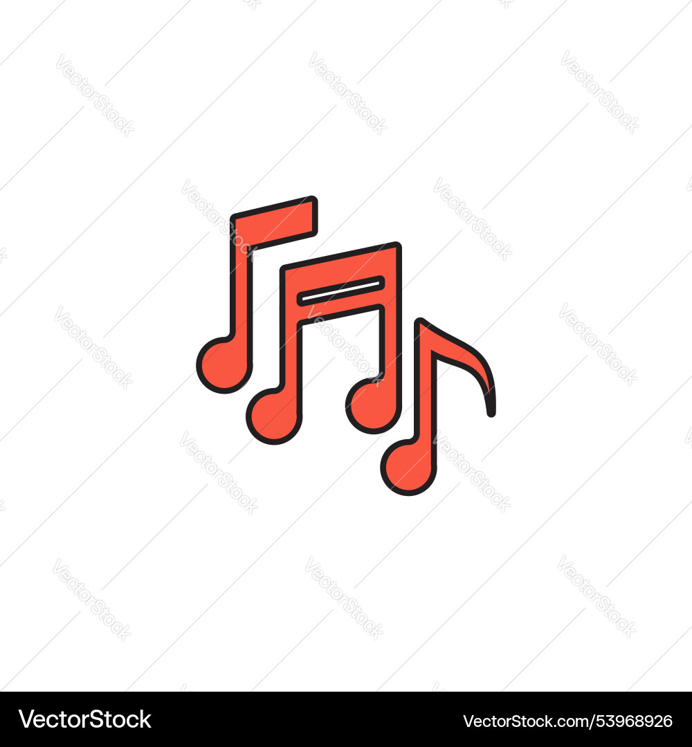 Music note colored icon on white background Vector Image