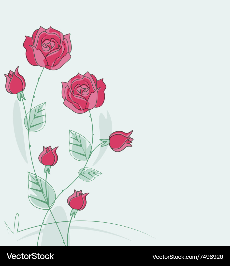Red roses Royalty Free Vector Image - VectorStock