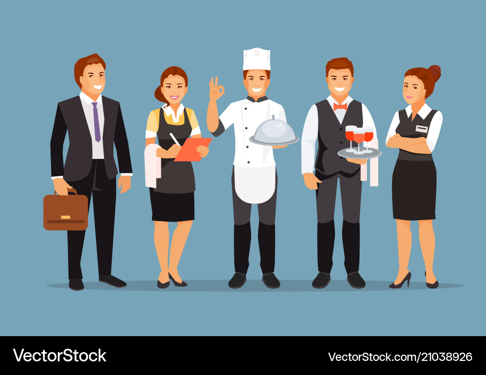 Restaurant Staff Team Royalty Free Vector Image