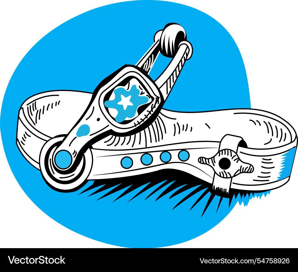 Strap fastener harness buckle leather cowboy Vector Image