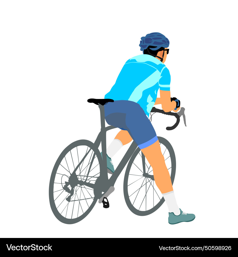 Time out bicyclist man isolated Royalty Free Vector Image