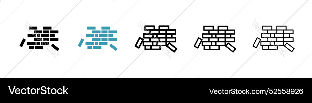 Wooden block icon set on white background Vector Image