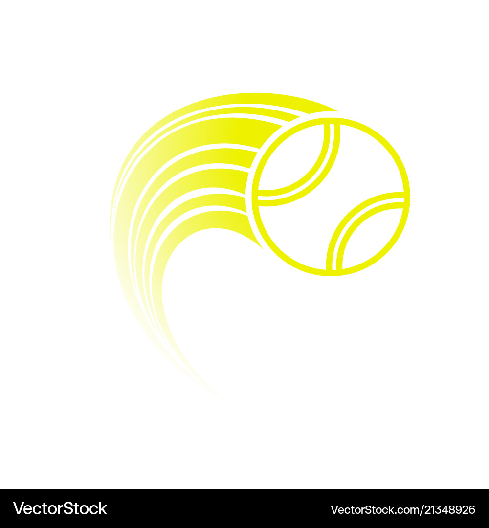 Yellow tennis ball with track Royalty Free Vector Image