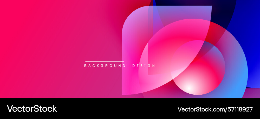 Abstract gradient shapes overlap creating dynamic Vector Image