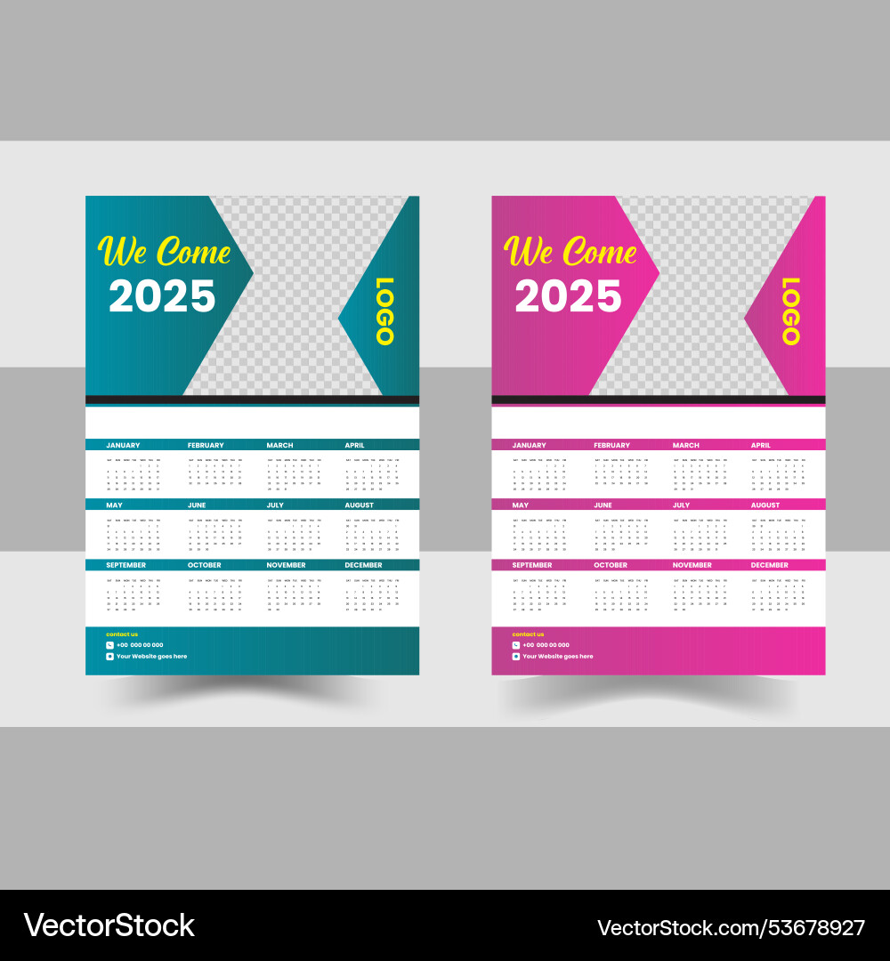 Calender design 2025 Royalty Free Vector Image
