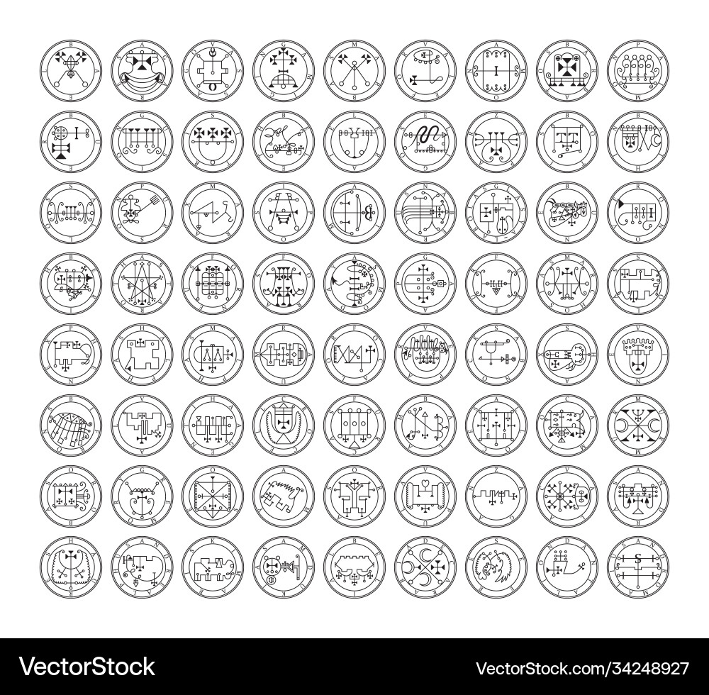 Demon Sigils & Occult Symbols Royalty Free Vector Image